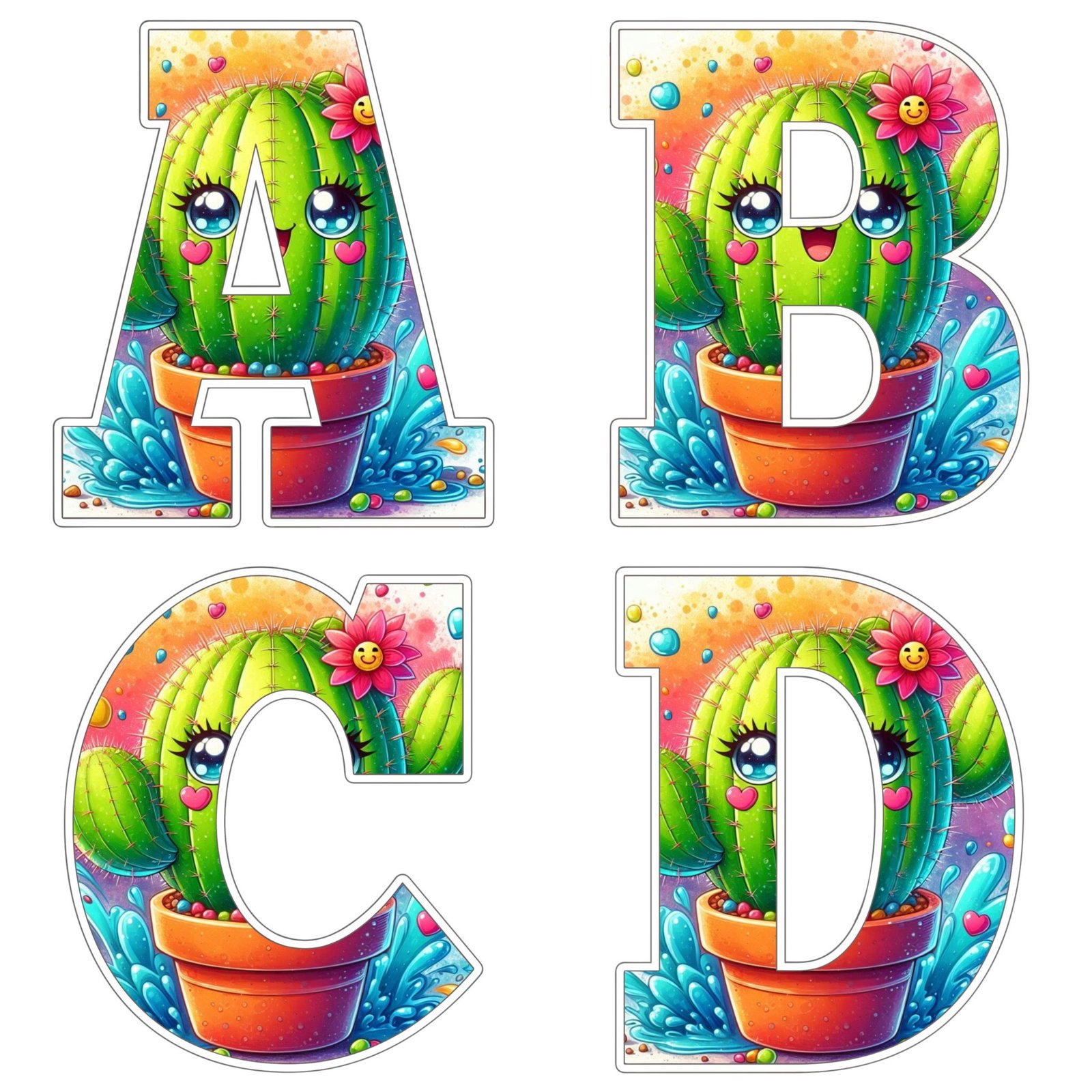 Alfabeto de Cactus para imprimir