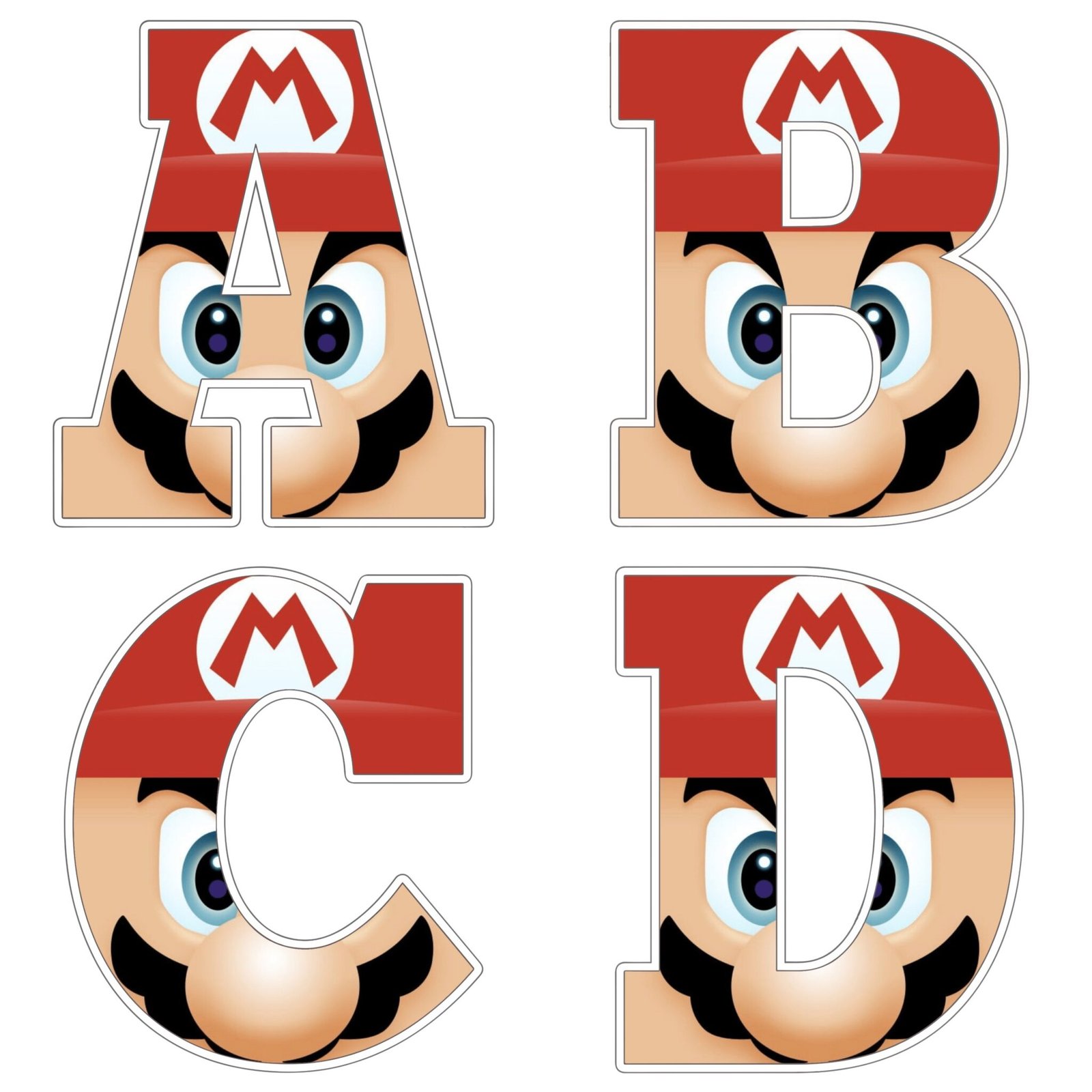 Alfabeto de Super Mario para imprimir